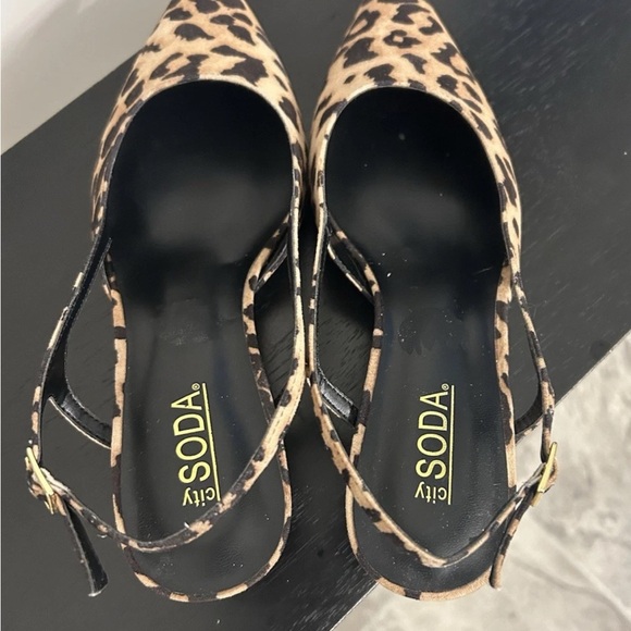 Soda | Shoes | Soda Leopard Print Slingback Heels | Poshmark